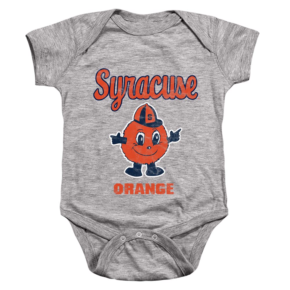 Syracuse University Official Vintage Otto Unisex Infant Snap Suit for Baby,Athletic Heather, 6 Months, (CLCSYR229-SS-1)