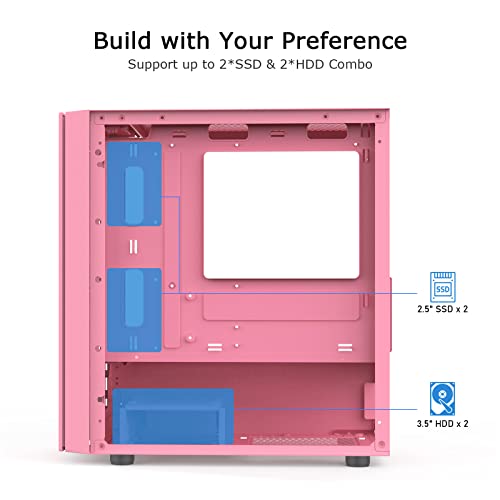 SZD S590 Gaming pc case (Pink)