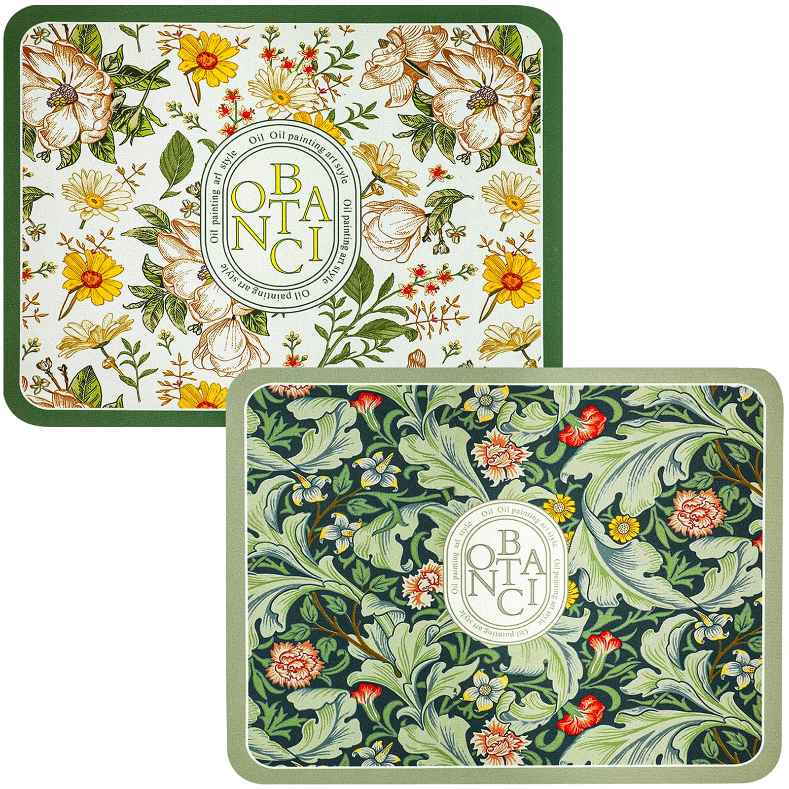 2023 New Fantasy Style Draining Mat, Dish Drying Mat for Kitchen Counter, Vintage Floral Plates Dish Drying Mat Washable Non-Slip Drain Pad Quick Dry Mat (Floral)