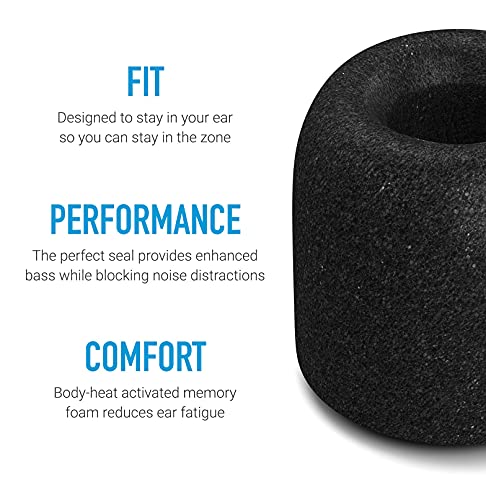 Comply Isolation Noise Cancelling Memory Foam Earphone Tips for Sennheiser HD1 Momentum MIE2, IE 800 S, CX 3.00, 5.00 and 7.00BT, Premium Replacement Earbud Tips, Comfortable Secure Fit(Small,3 Pairs)