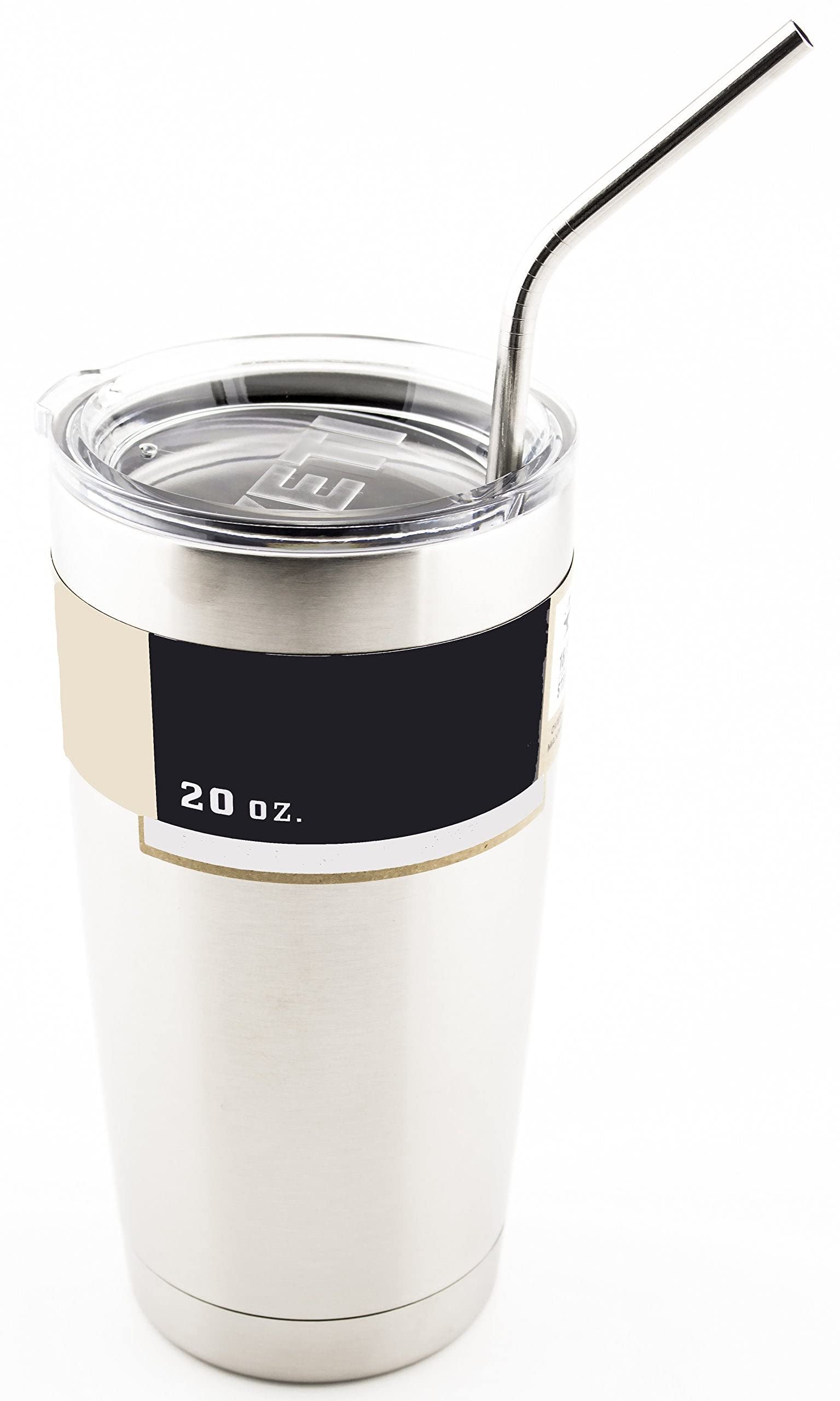 4 Bend Stainless Steel Straws Extra LONG fits 30 oz & 20 oz Yeti Tumbler Rambler Cups - CocoStraw Brand Drinking Straw (4 Bend Straws)