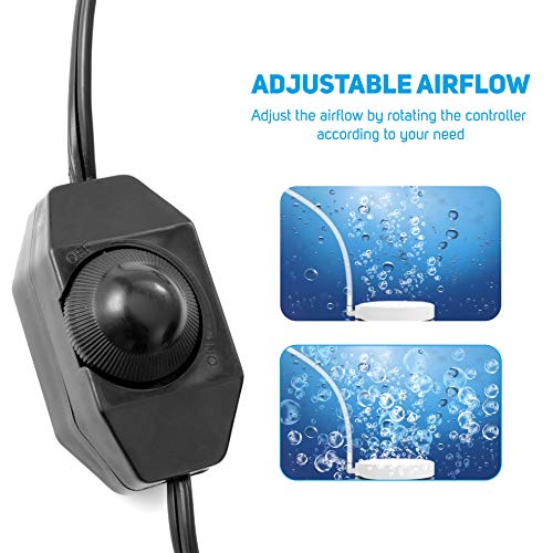 PONDFORSE Quiet Air Pump 475GPH 30L/MIN 20W 4 Outlets Ajustable Airflow for Aquariums, Fish Tanks, Hydroponic Systems