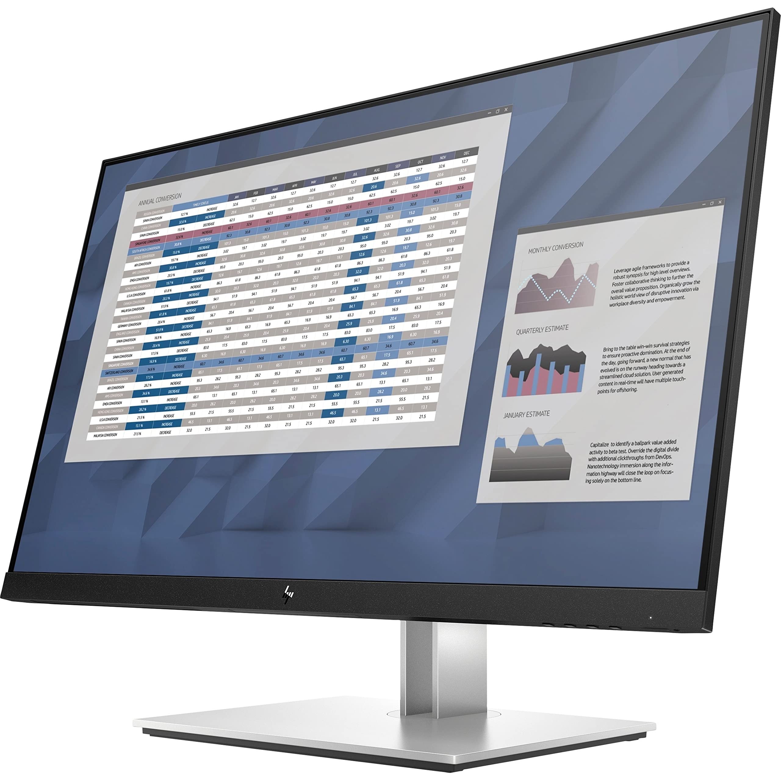 HP EliteDisplay E27 G4 27 Inch IPS LED Backlit Monitor, FHD 1920 x 1080, Blue Light Filter, HDMI, VGA, DisplayPort, Black