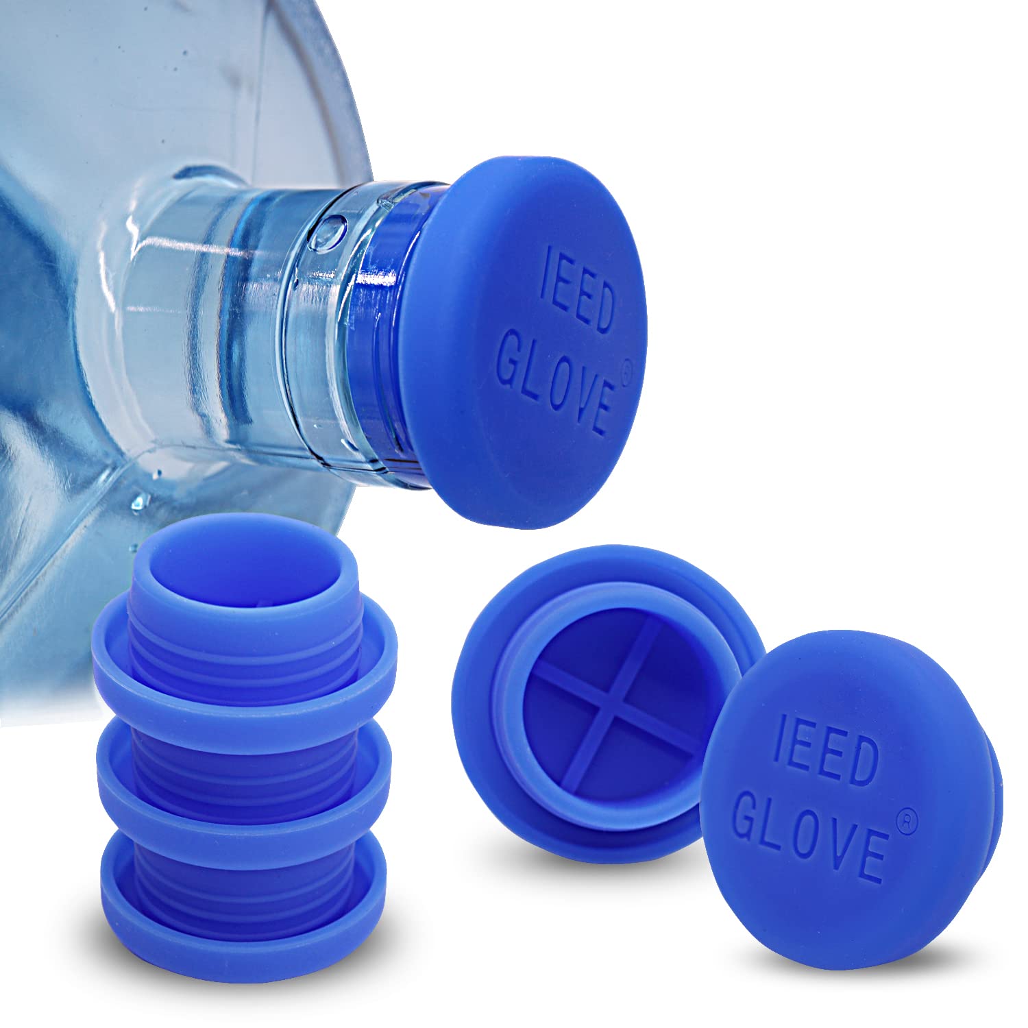 5 Gallon Water Jug cap,Silicone Reusable No Spill Top Lids Cover with Leak Proof and Air Tight design,Fits 55mm bottles-pack of (5)