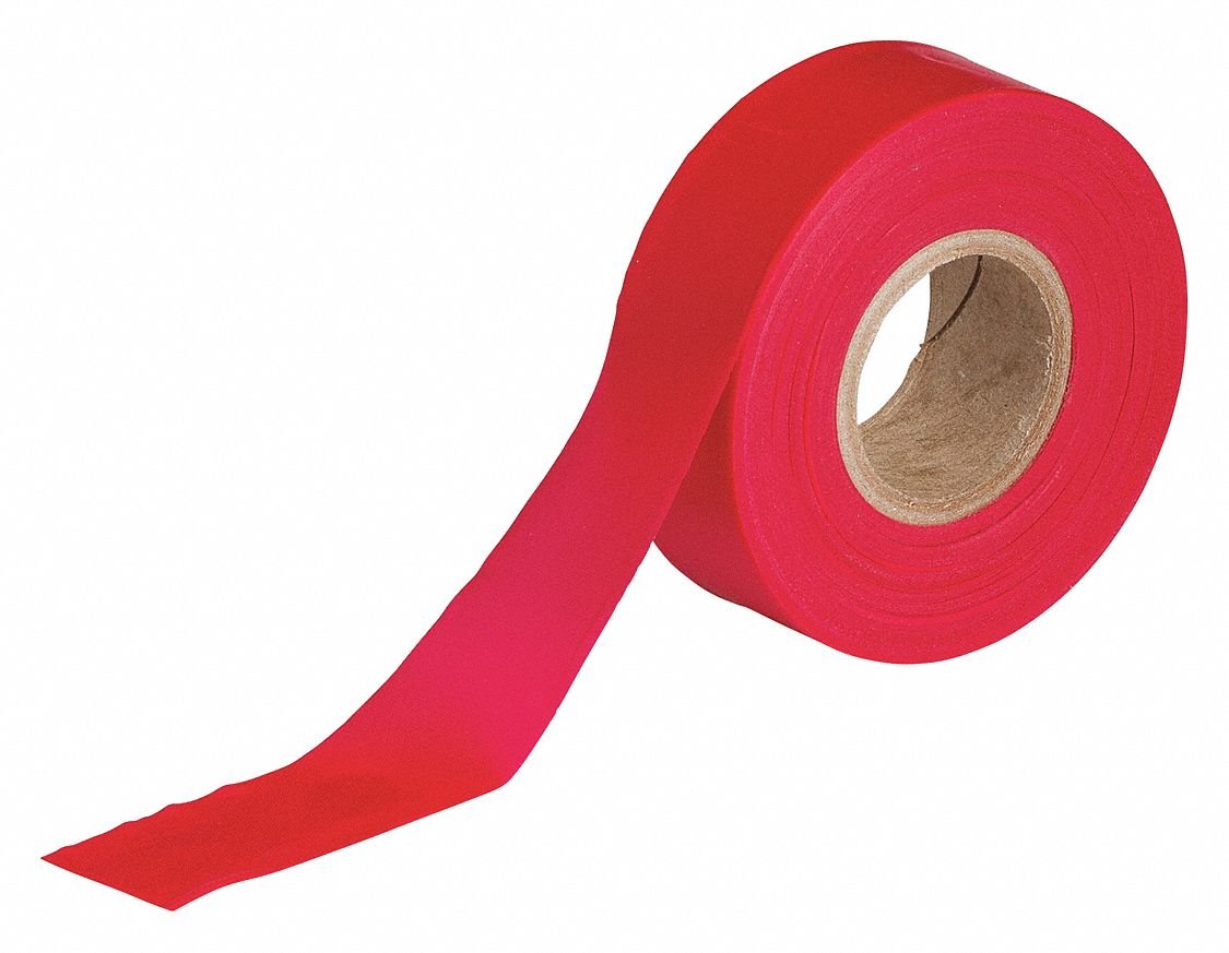 Brady Red Flagging Tape for Boundaries and Hazardous Areas - Non-Adhesive Tape, 1.188" Width, 300' Length (Pack of 1) - 58346
