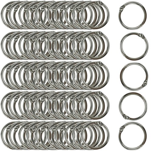 Clipco Book Rings Small 1-Inch Nickel Plated Metal (100-Pack)