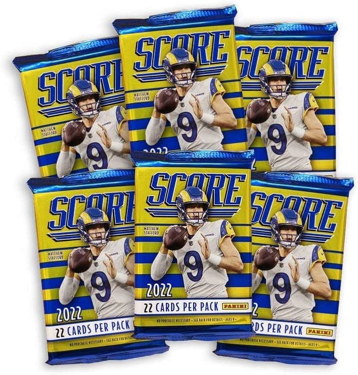 2022 Panini Score Football Trading Card Blaster Box - 132 Cards Inside - Trading Cards Total - 6 Packs with 22 Cards Per Pack