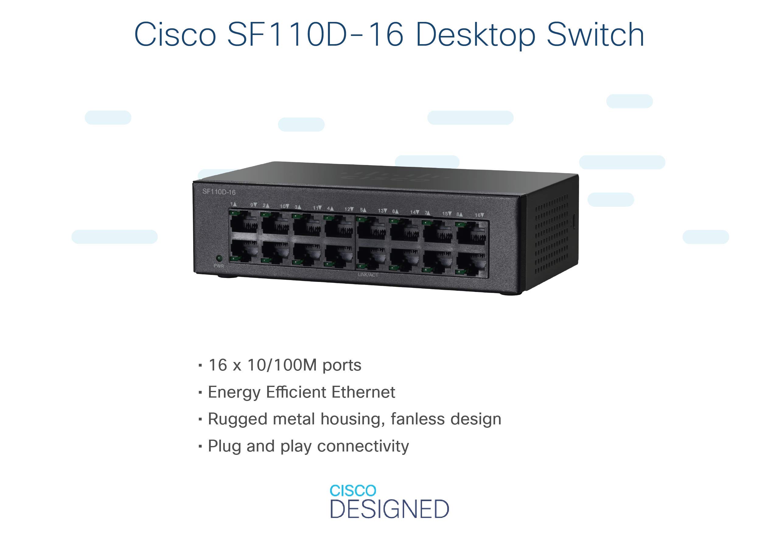 Cisco SF110D-16 16-Port 10/100 Desktop Switch