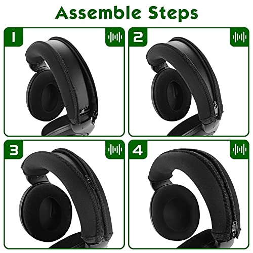 Geekria Flex Fabric Headband Cover Compatible with Sennheiser HD598 HD579 HD559 HD558 Headphones, Head Cushion Pad Protector, Replacement Repair Part, Sweat Cover, Easy DIY Installation (Black)