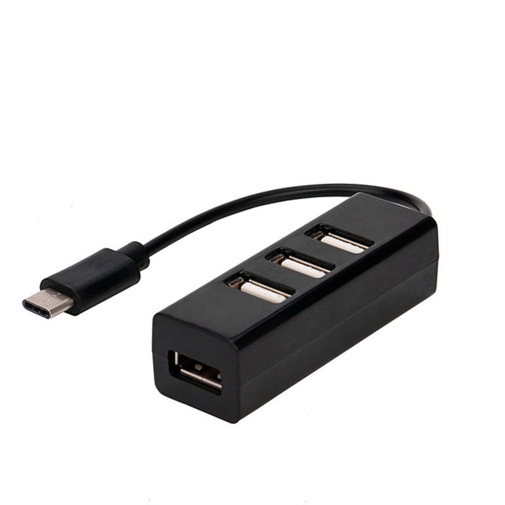 ZLDGYG SMDMM Type-C to 4-Port USB 3.0 Hub USB 3.1 Adapter Drop Shipping Adapter Car Charger Cable Converter (Color : Black)