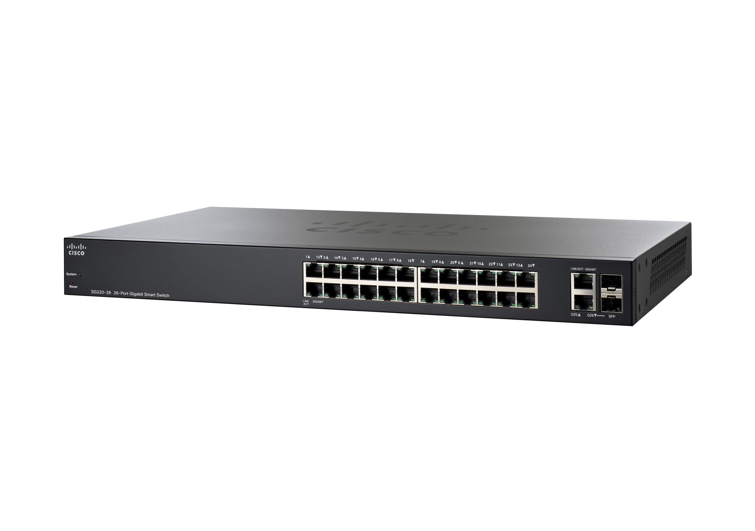 Cisco SG220-26-K9 26-Port Gigabit Smart Plus Switch, Black