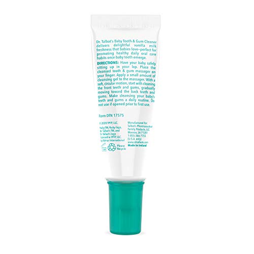 Dr. Talbot's Baby Toothpaste Naturally Inspired with Citroganix and Silicone Finger Gum Massager, Vanilla Milk Flavor