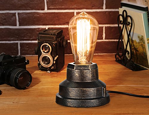 Boncoo Touch Control Table Lamp Vintage Desk Lamp Small Industrial Touch Light Bedside Dimmable Nightstand Lamp Steampunk Accent Light Edison Lamp Base Antique Night Light for Living Room Bedroom