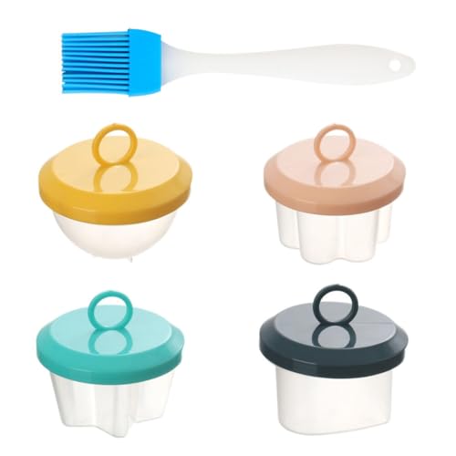 4 Pack Egg Poacher with Brush Egg Cooker Hard Boiled Eggs without Shell Egg Poaching Cups Egg Boiler Egg Maker For Breakfast Sandwiches
