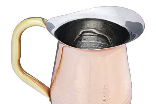 Creative Co-Op 42 oz. Hammered Stainless Steel Pitcher, Copper