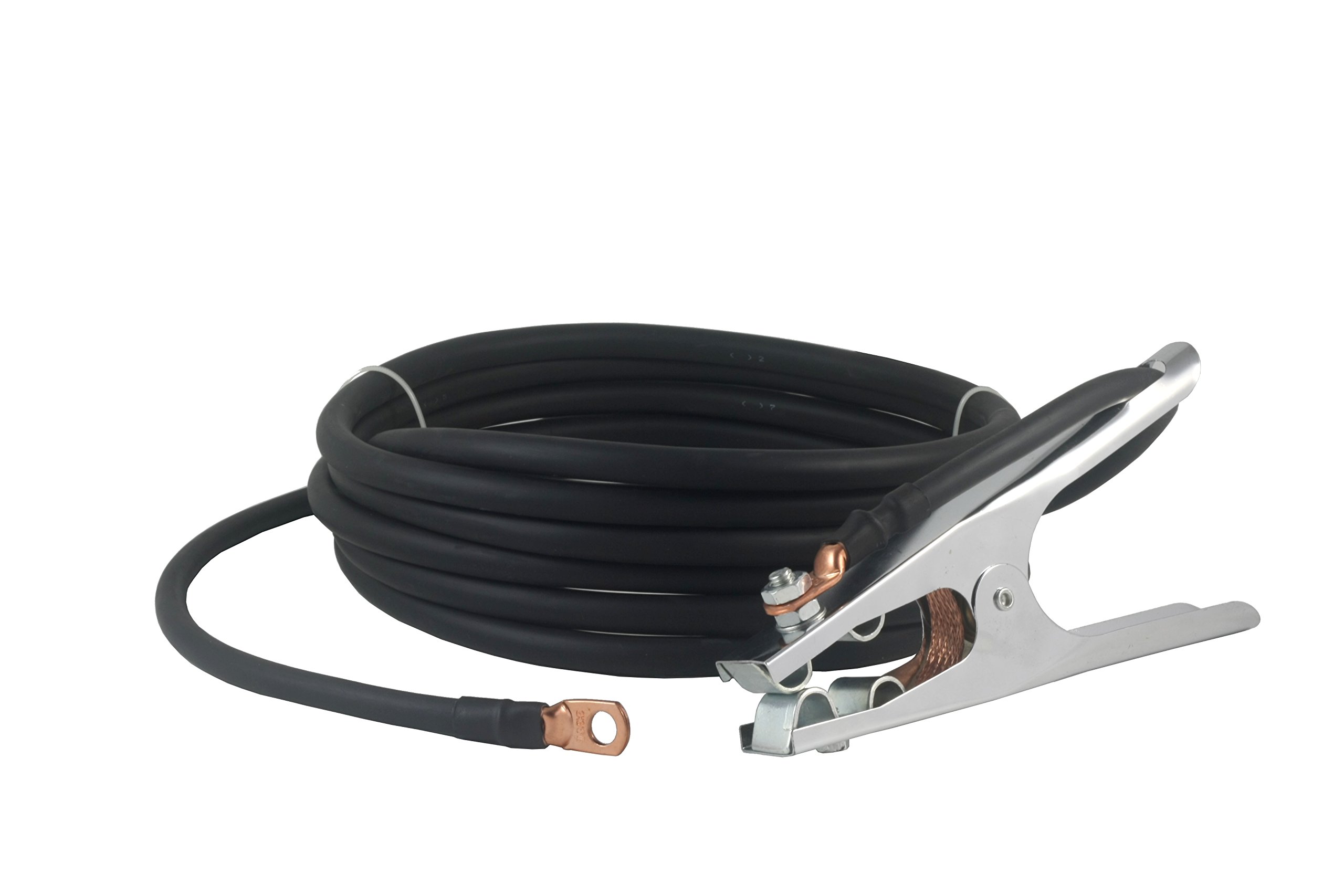 200 Amp Welding Ground Clamp Lead Assembly - Terminal Lug Connector - #2 AWG cable (15 FEET)