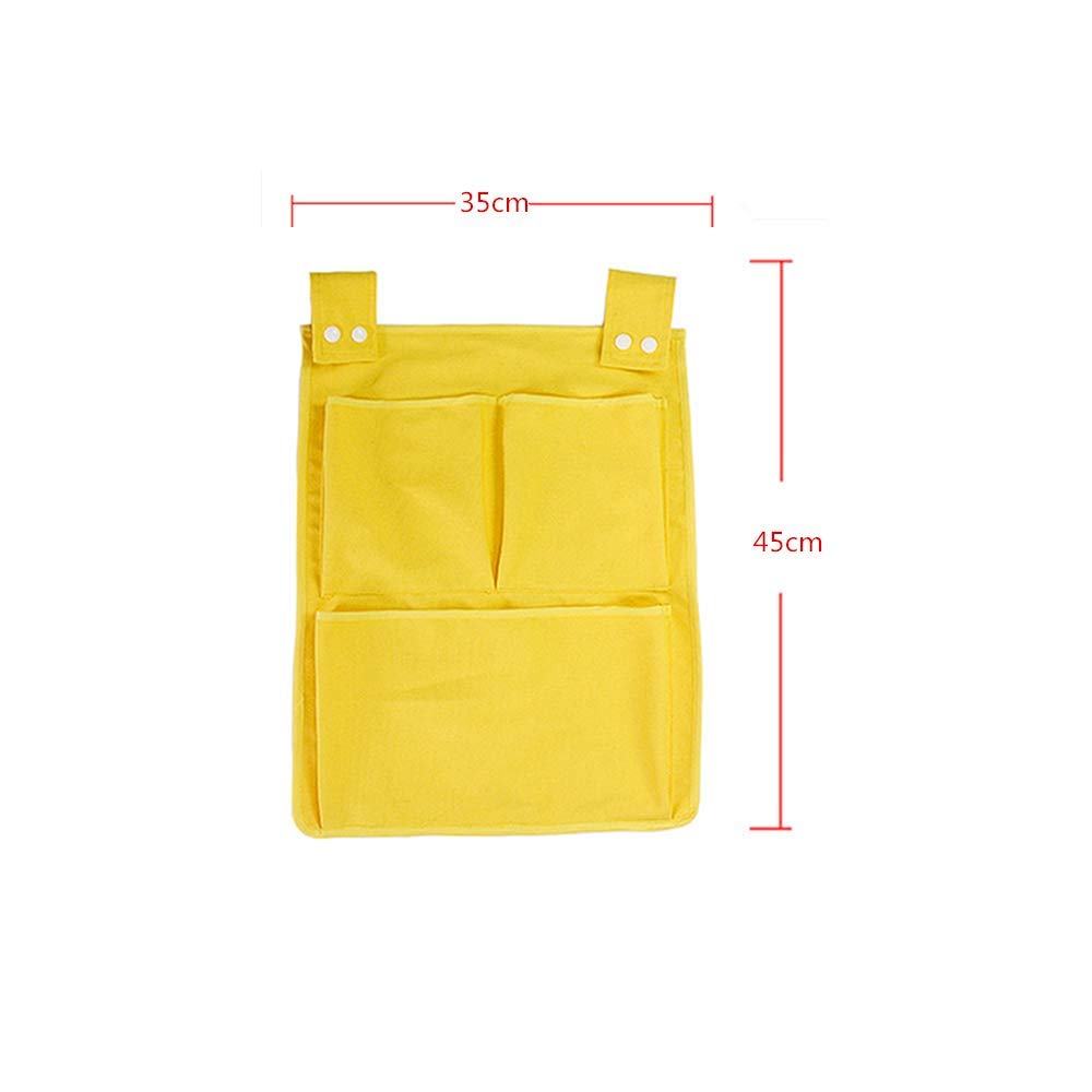 SiyuXinyi Pockets Bedside Storage Bag Caddy Hanging Diaper Organization for Baby Essentials, Hang on Crib, Practical Hanging Storage Bag, Suitable Dormitory, Double Bed, Bedside Storage!(Yellow)