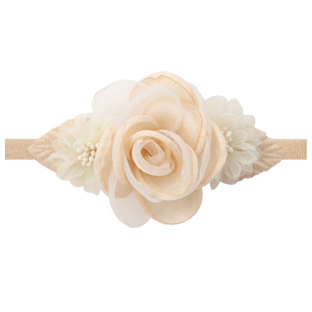 Toptim Baby Floral with Nylon Headbands for Newborn Girls Shower Photo (6 Colors)