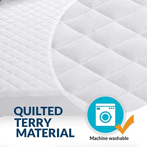 Crib Mattress Protector Waterproof β Bamboo Quilted Ultra Soft White Terry Fitted Sheet Style (Crib)