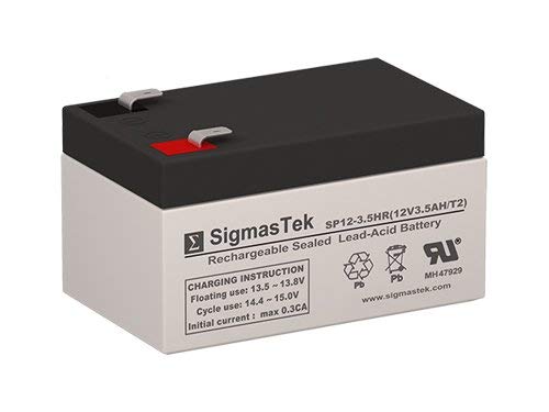 SigmasTek SP12-3.5HR Battery, 12 Volt 3.5 Amp Hours F2 Terminal
