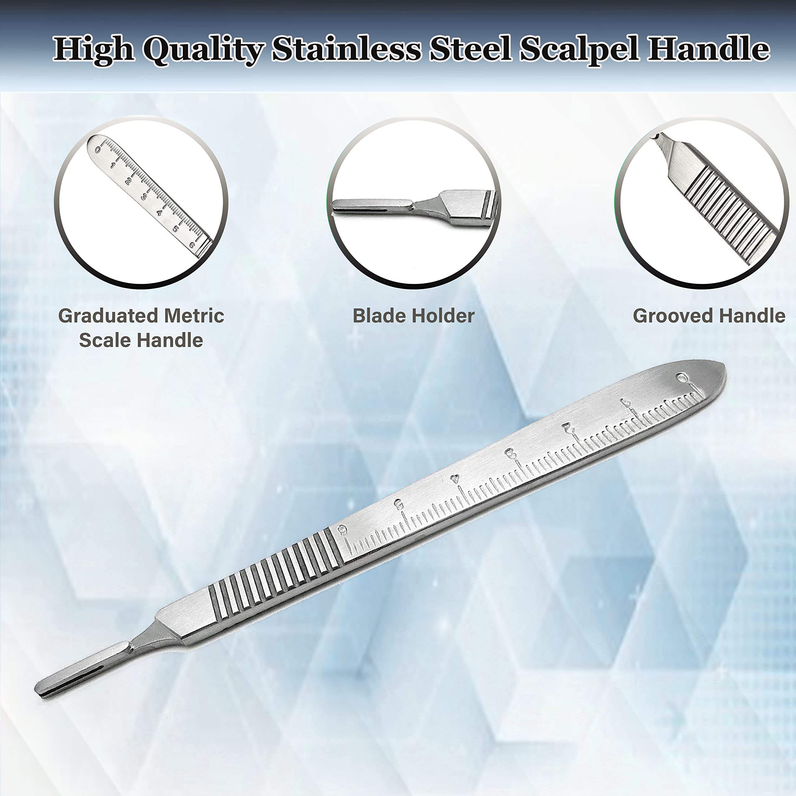 A2ZScilab Plant Study & Plant Research Kit, 17 PC - Botany Dissection kit for Lab and Field Study - Stainless Steel Scissors Forceps Scalpel Handle Glass Dropper + FREE Sharp Blades & Ruler in a Case