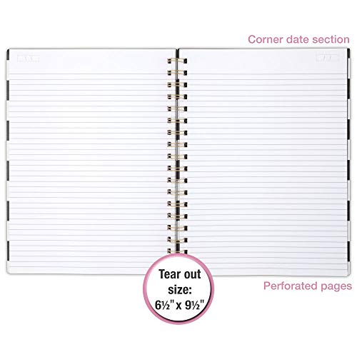 Cambridge Business Notebook, Hardcover, 80 Sheets, 9-1/2 x 7 Inches, Fashion, Black/White Stripe (59012)