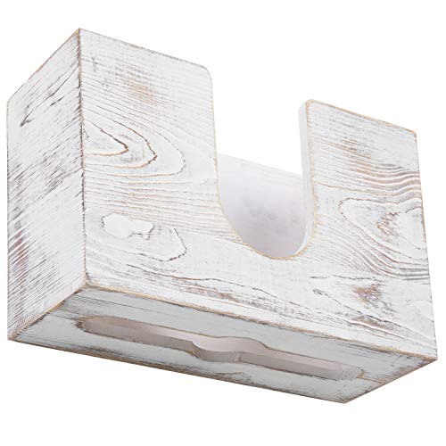 MyGift Whitewashed Wood Wall Mounted Paper Towel Holder for Bathroom, Tri Fold, Multifold, C Fold, Z Fold Disposable Hand Towel Dispenser Guest Restroom