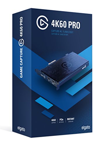 Elgato Game Capture 4K60 Pro - 4K 60fps Capture Card with Ultra-Low Latency Technology for Recording PS4 Pro and Xbox One X Gameplay, PCIe x4, Black