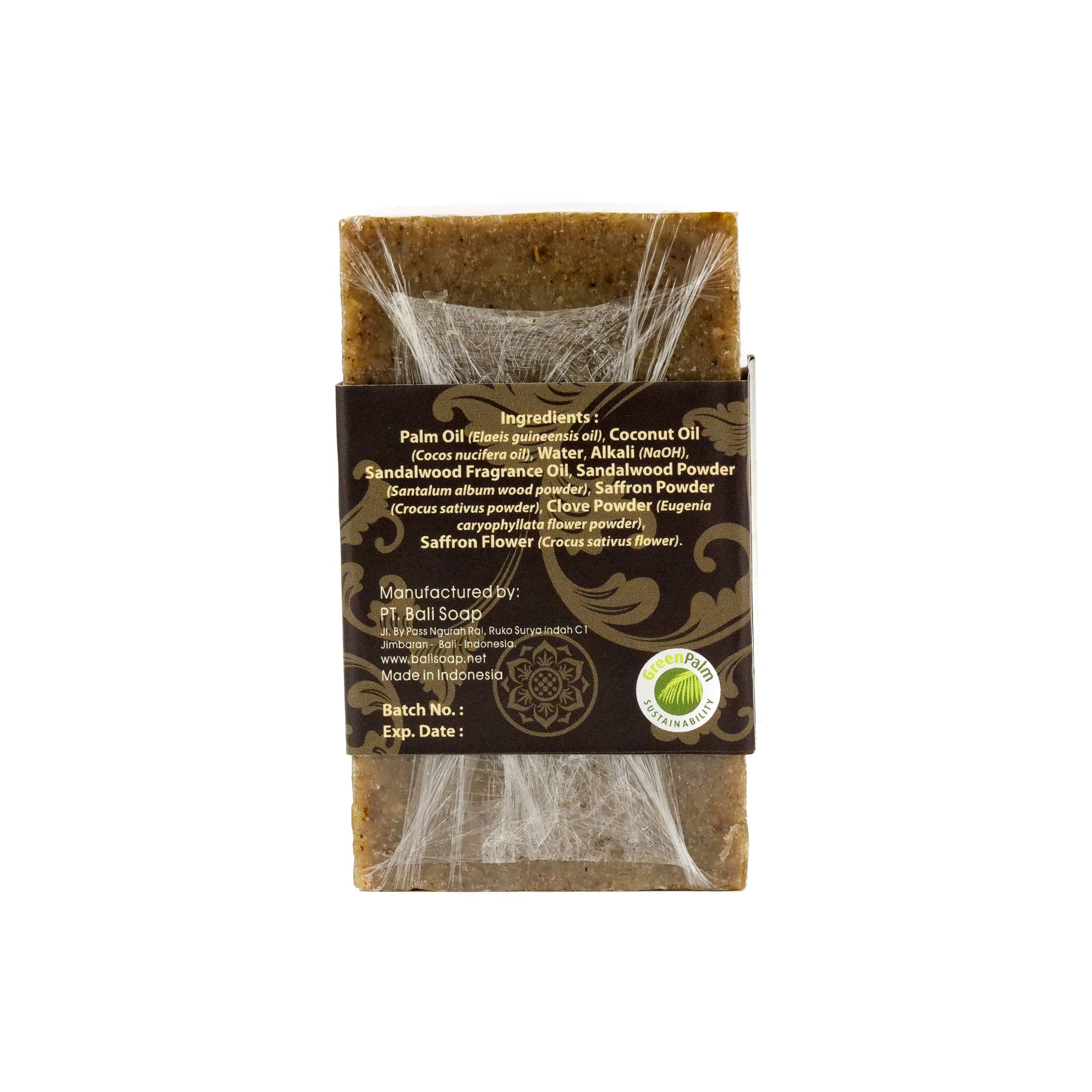 Bali Soap - Sandalwood Natural Soap - Bar Soap for Men & Women - Bath, Body and Face Soap - Vegan, Handmade, Exfoliating Soap - 3 Pack, 3.5 Oz each
