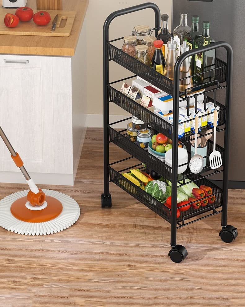 BHVXW Kitchen Rack Storage Rack Bathroom Bedroom Storage Movable Trolley Storage Rack