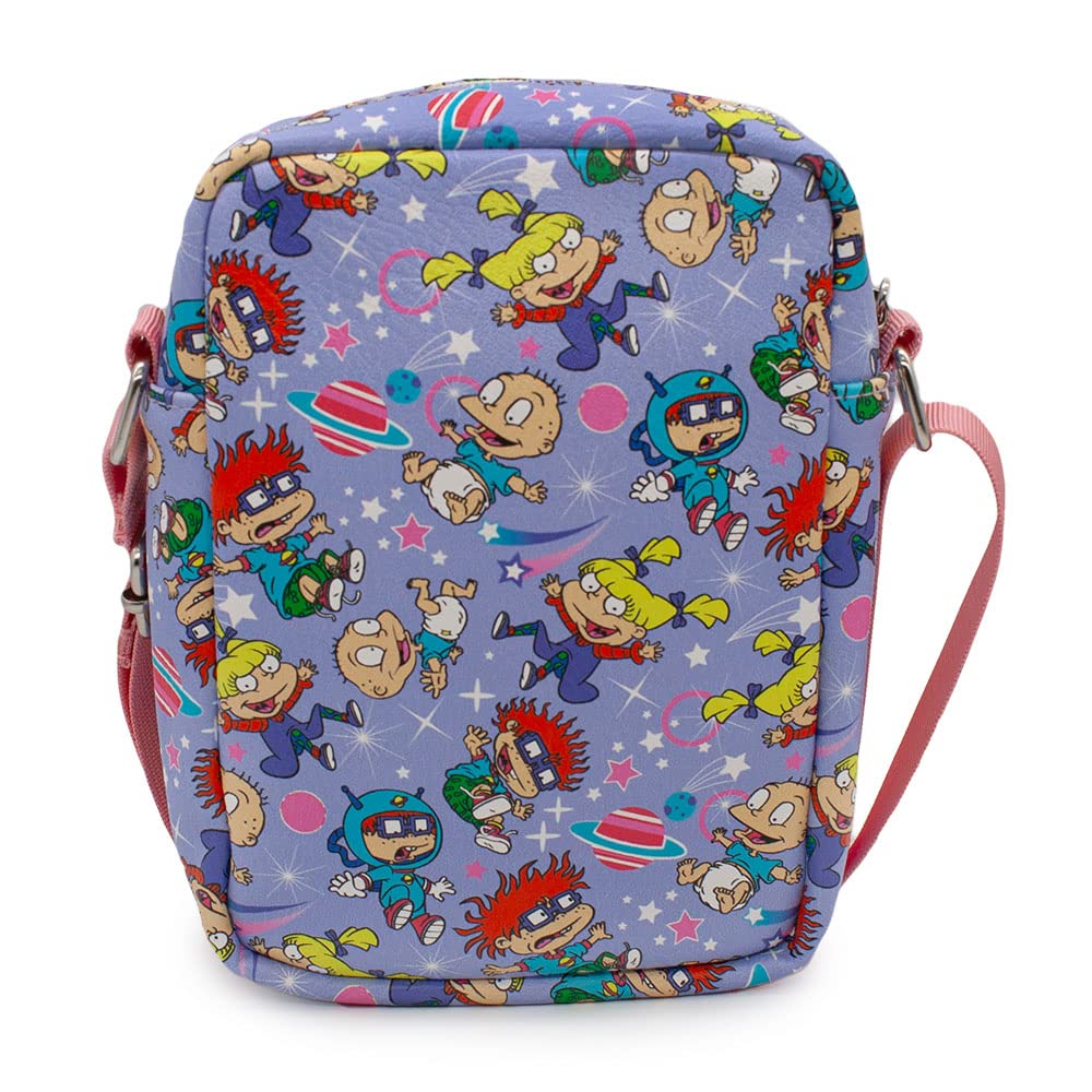 Buckle Down Nickelodeon Bag, Cross Body, Rugrats, Characters and Icons Collage, Vegan Leather