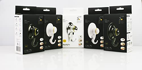 KiahLoc Patented Yellow Ring Indicator Suction Cup Hooks, Kitchen Hooks Removable Wall Vacuum Holder for Smooth Tile, Glass and Mirror( 4 Pack) (#56 (6.6 LB), Chrome)