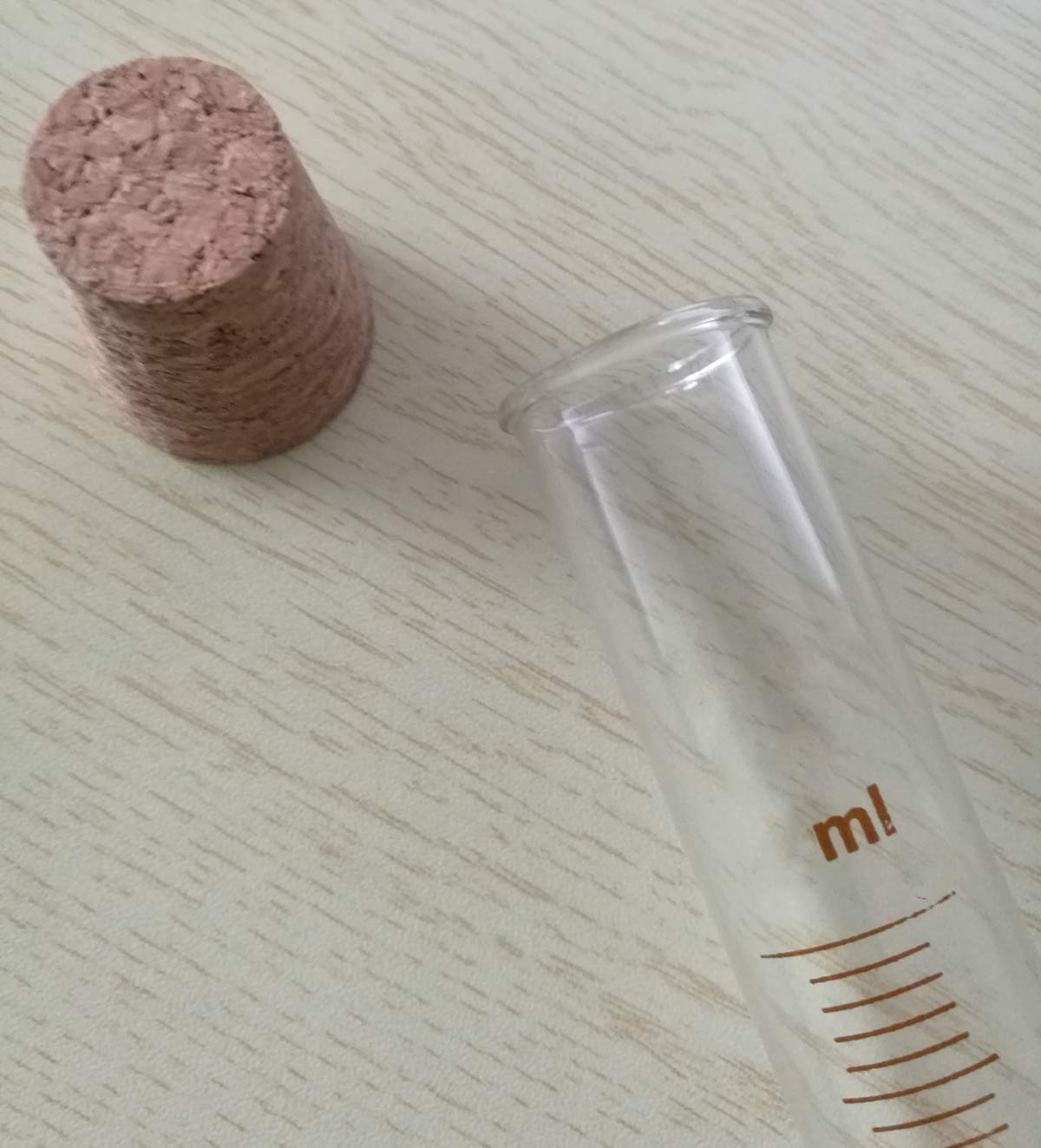 DONLAB FDB-0100 Glass 100ml Graduated Test Tubes with Cork Stoppers 30mmx230mm(Pack of 10)