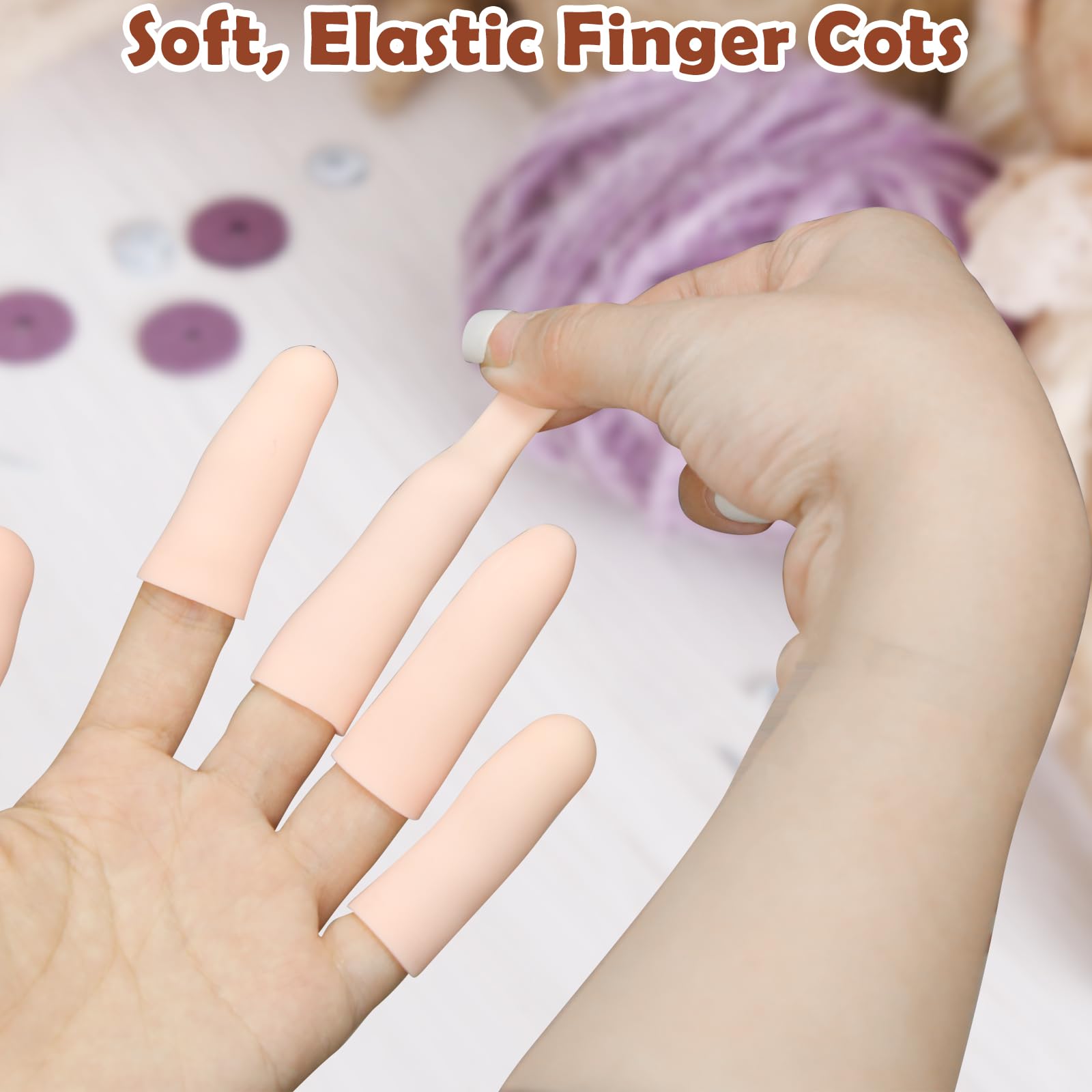 20Pcs Gel Finger Cots Thumb Protector, Silicone Finger Sleeves Cover Protection for Finger Tips, Finger Gloves Caps Finger Protectors for Wounds Hand Eczema, Finger Arthritis, Finger Cracking (Nude)