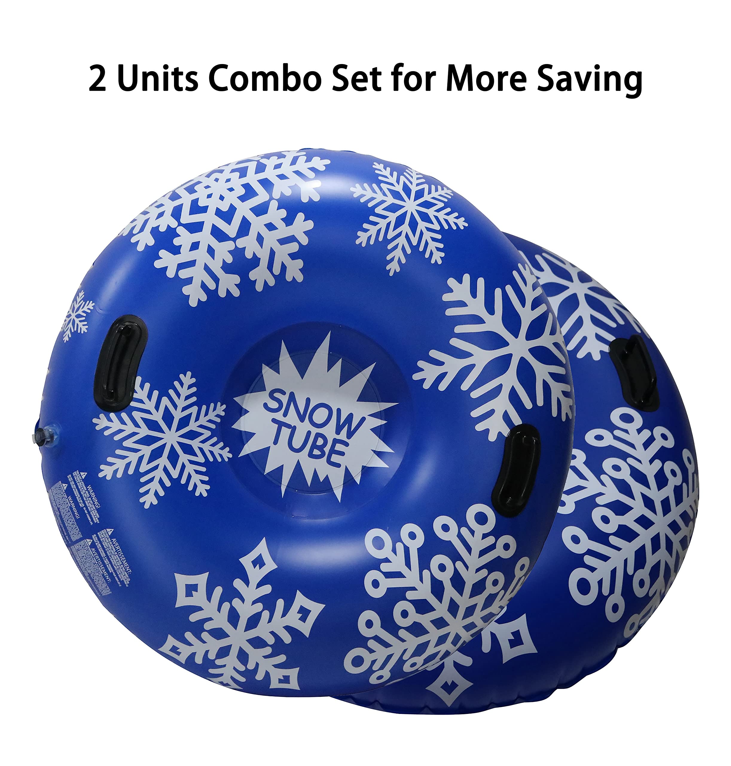 2pc Combo 48 Inches Inflatable Wear-Resistant Antifreeze Snow Tube with Handles