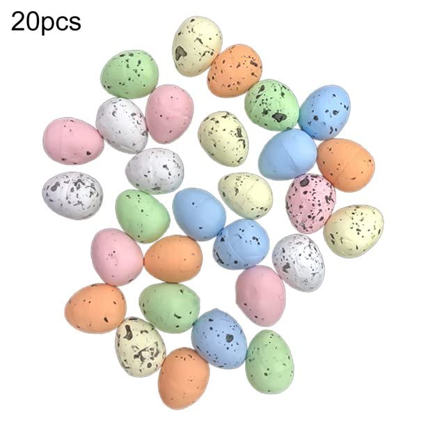 20pcs Easter Eggs Speckled Eggs Decorations Pastel Speckled Eggs Decorative Easter Eggs for Farmhouse Easter Spring Party Favors Basket Fillers Seasonal Table Setting Gnome (Yellow, One Size)