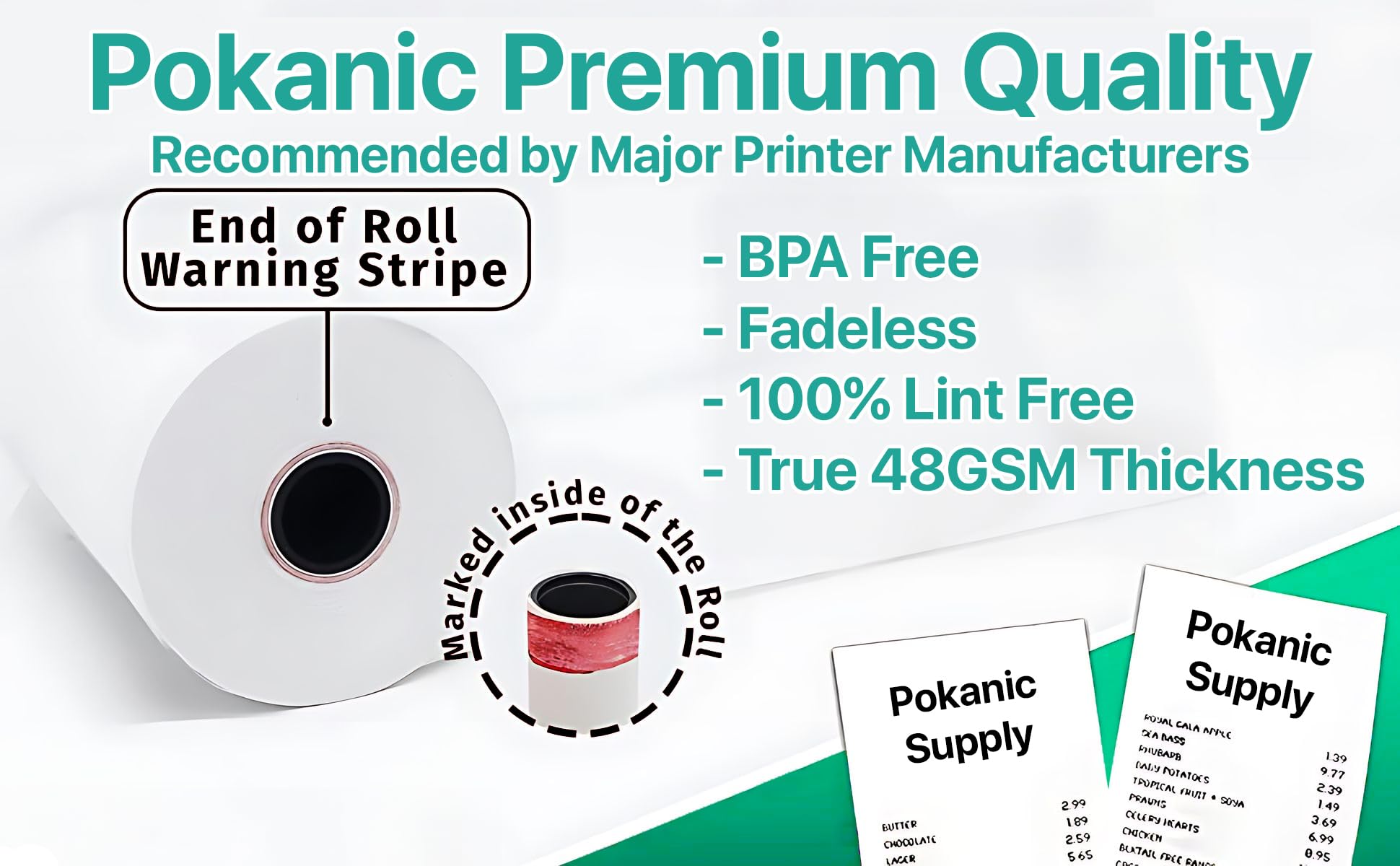 3 1/8 x 230' Thermal Receipt Paper POS Cash Register Calculator Supplies Rolls Individual Packed Compatible with Epson, SNBC, Sam4s, Star, Clover Printers (10 Rolls)
