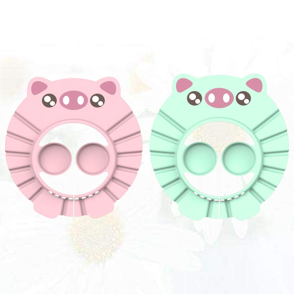 2pcs Toddler Shower Cap Baby Bath Cap Infant Bathing Cap Silicone Shower Cap Infants Shampoo Caps Safety Shower Cap Kids Shower Cap Baby Shampoo Shield Invitation Take a Bath Child