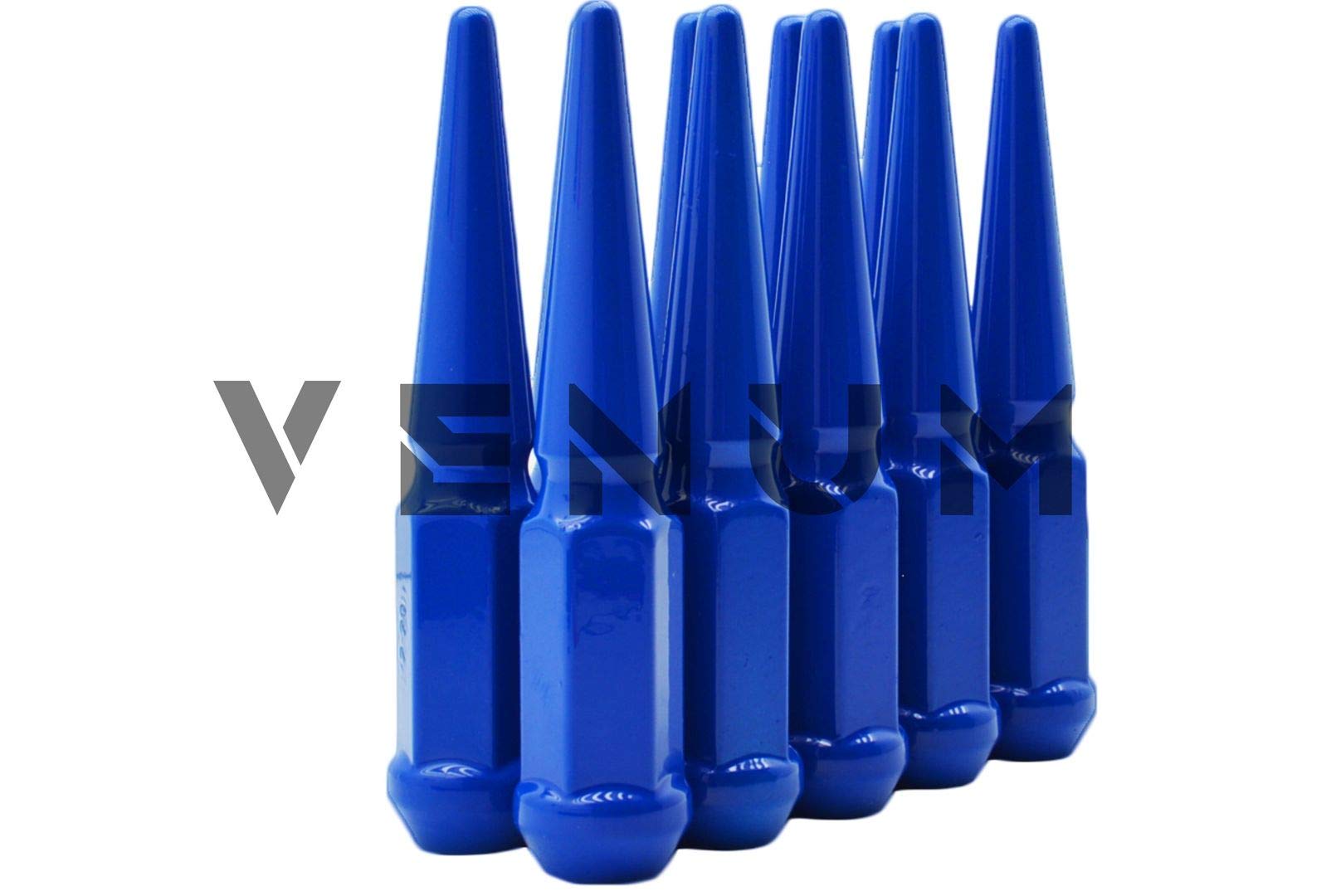 20 Pc M14x1.5 Dodger Blue Spike Lug Nuts - Powder Coated - 4.5" Tall Compatible with Jeep 2011-2020 Grand Cherokee JL Sahara 2020 Gladiator W/Aftermarket Wheels