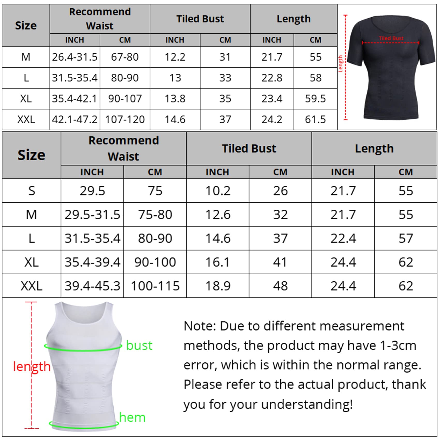 2023 New SlimBody Gynecomastia Compression Top,Mens Slimming Chest Compression Shirt Body Shaper (3 Color,L)