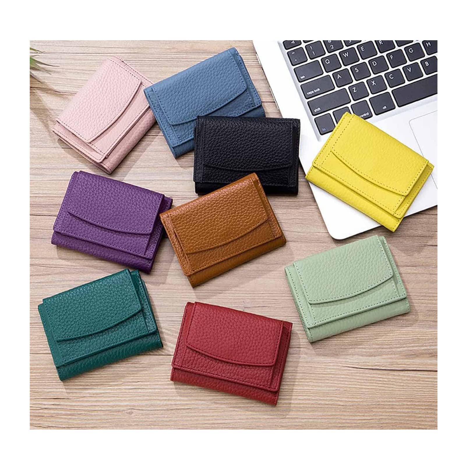 2023 New Unisex Anti-Credit Card Fraud Folding Mini Wallet,Mini Multifunction Bifold Wallet,Fashion Minimalist Wallets (Avocado Green)