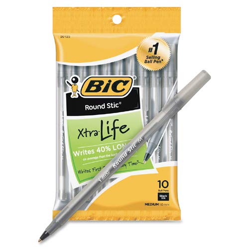 Bic Xtra Life Pens 10 Pack of Bic Quality Black Pens