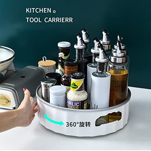 9in Rotating Spice Rack Spinning Organizer Non- Skid Lazy Susan Turntable Spice Stand for Cabinet Pantry Refrigerator