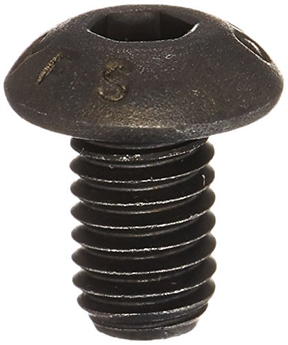 Class 12.9 Steel Socket Cap Screw, Plain Finish, Button Head, Internal Hex Drive, Meets ISO 7380, 25mm Length, Fully Threaded, M6-1 Metric Coarse Threads (Pack of 100)