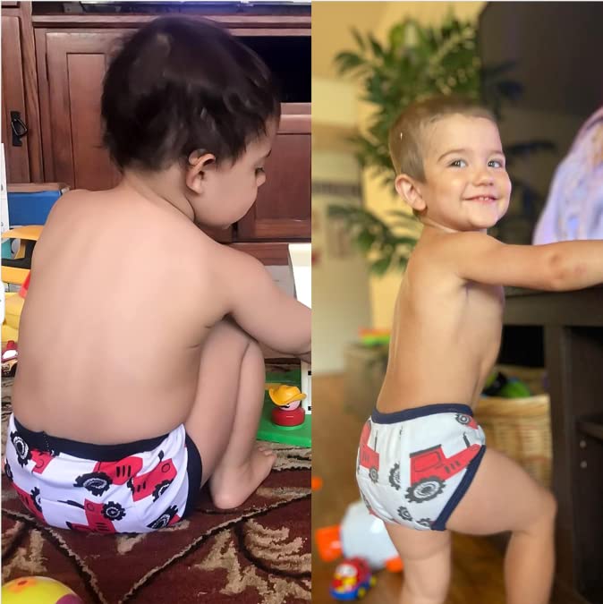 BIG ELEPHANT Baby Boys' 6 Pack Toddler Potty Training Pants 100% Cotton Waterproof Underpants, 3T