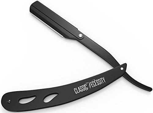 Classic Necessity Professional Barber Straight Razor for Mens Shaving | Pack of 20 Single Edge Premium Razor Blade | Cutthroat Stainless Steel Shavette with Swing Lock