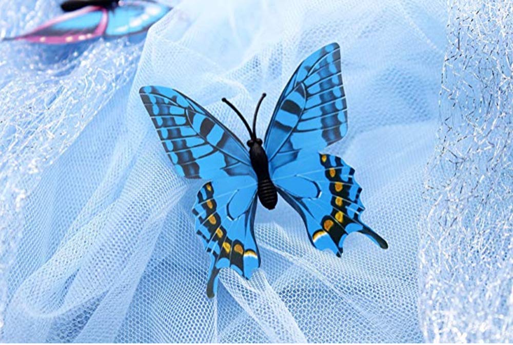 90 PCS 3D Butterfly Wall Stickers,Butterfly Decor PVC Crystal Butterfly,Art Decal Satin Paper Butterflies Home DIY Decor Removable Sticker,Bedroom Showcase Nursery Butterfly Wall Decor(Black-White)