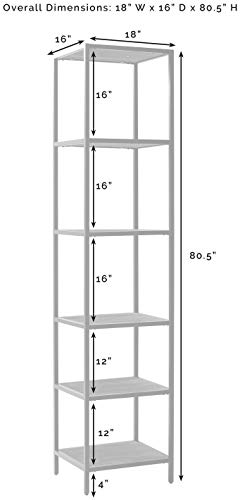 Crosley Furniture Jacobsen Narrow Etagere, Brown Ash