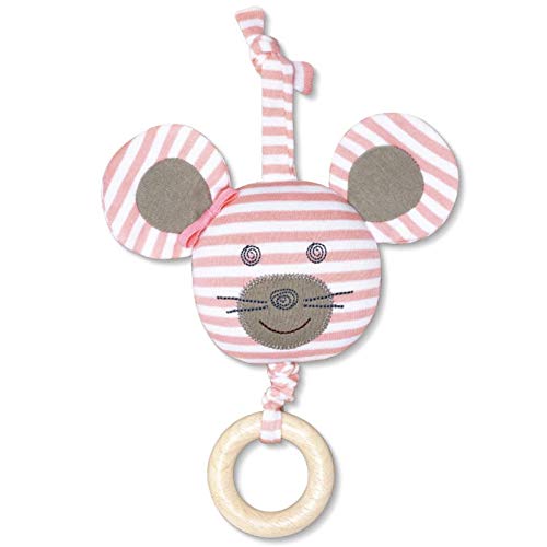 Organic Farm Buddies Ballerina Mouse Waggle Toy for Newborns, Infants, Toddlers - Hypoallergenic, 100% Organic Cotton