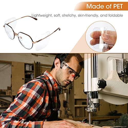 20 Pairs Clear Stretchy Lightweight Glasses Slip-on Side Shields Fit Most Glasses Frames for Minimizing the Injuries to the Eyes from Windblown Particulates Sand and More,20 pack